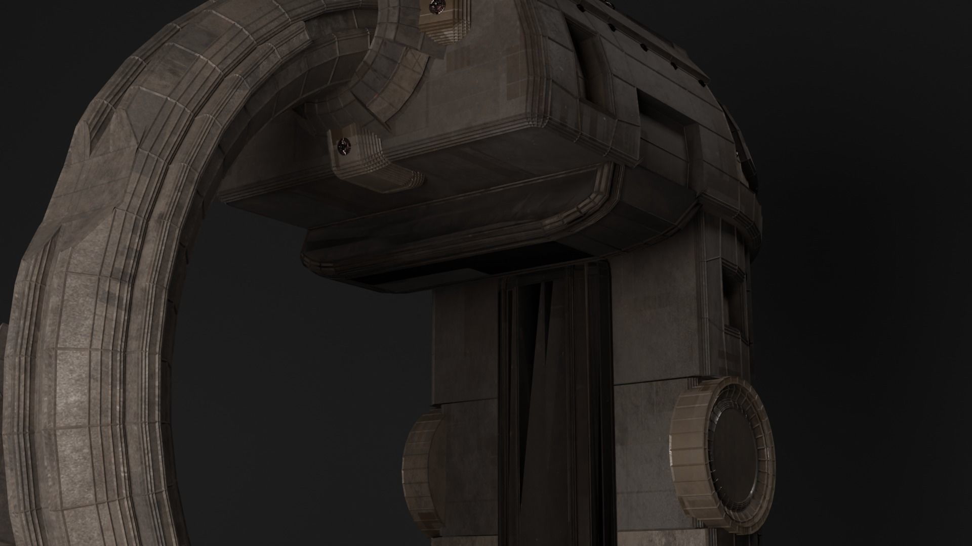 futuristic sci-fi spaceship rusty free 3D model | CGTrader
