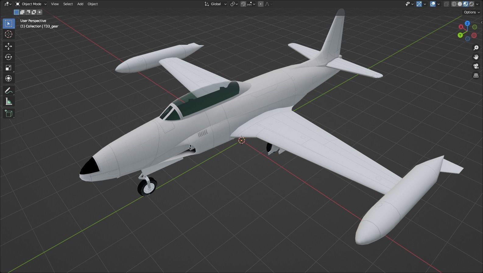 3D model Lockheed T33 Shooting Star Static Low Poly Blank Trainer VR / AR / low-poly | CGTrader