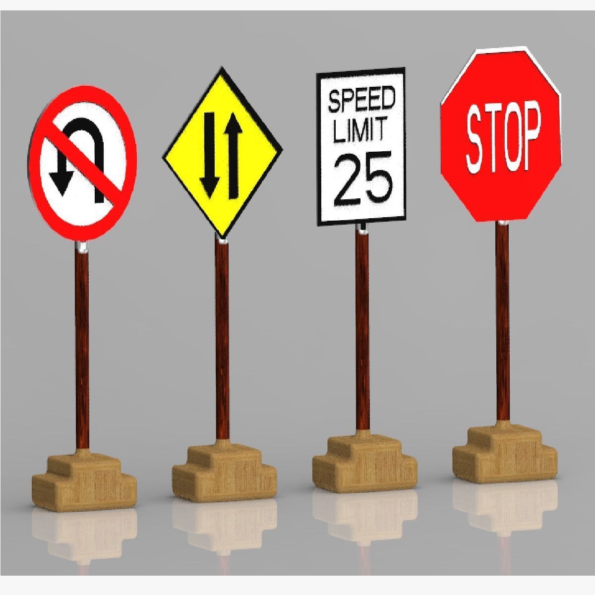 sign board in road road signs traffic sign board sign board 3D model ...