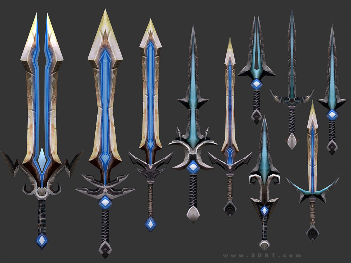 3D model 3DRT - fantasy arms Swords VR / AR / low-poly | CGTrader