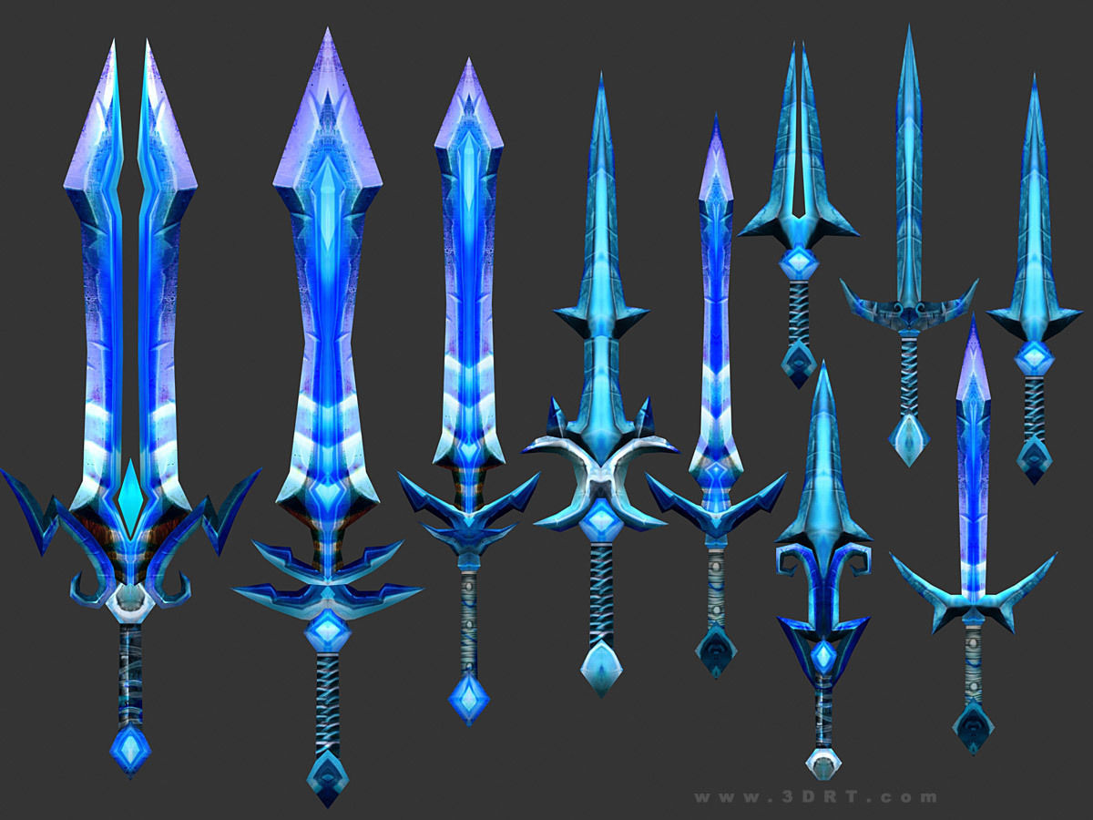 3D model 3DRT - fantasy arms Swords VR / AR / low-poly | CGTrader