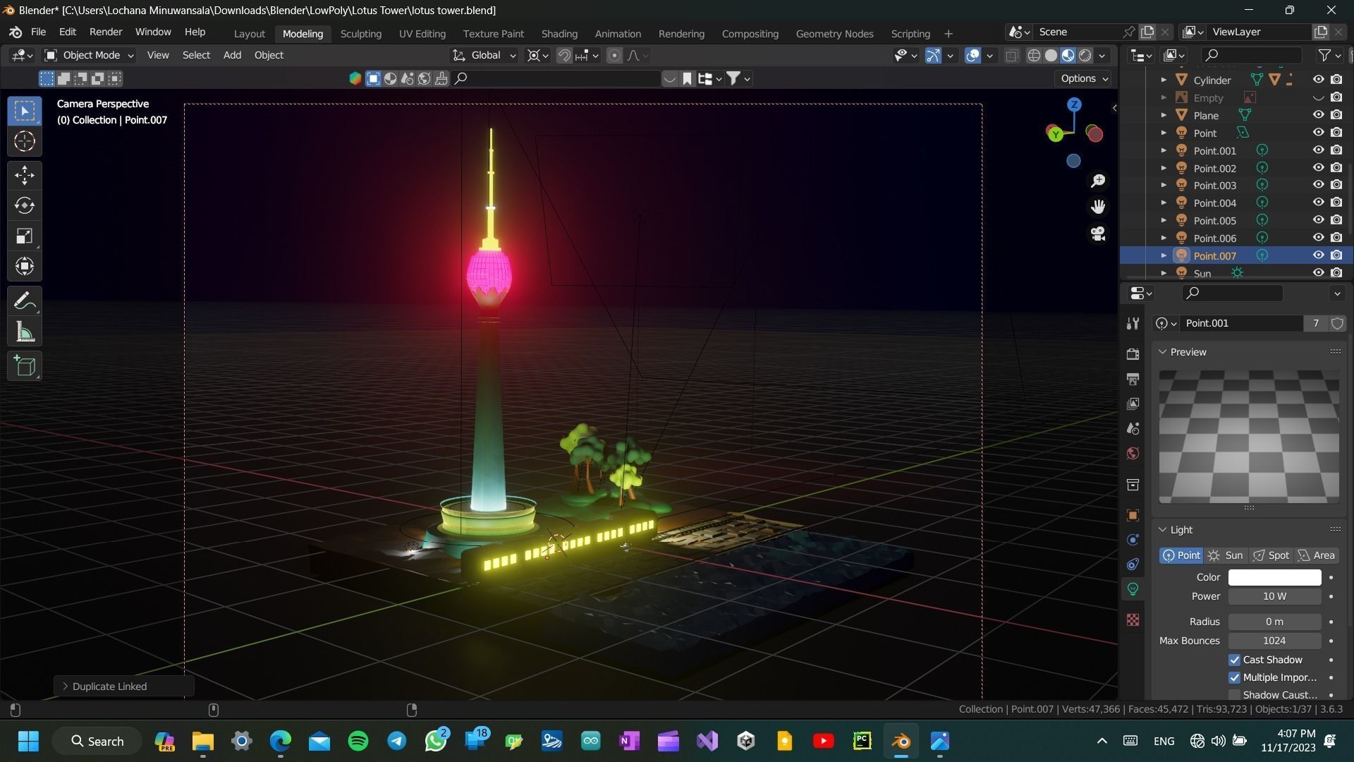 3D model 3D Lotus Tower SriLanka model VR / AR / low-poly | CGTrader