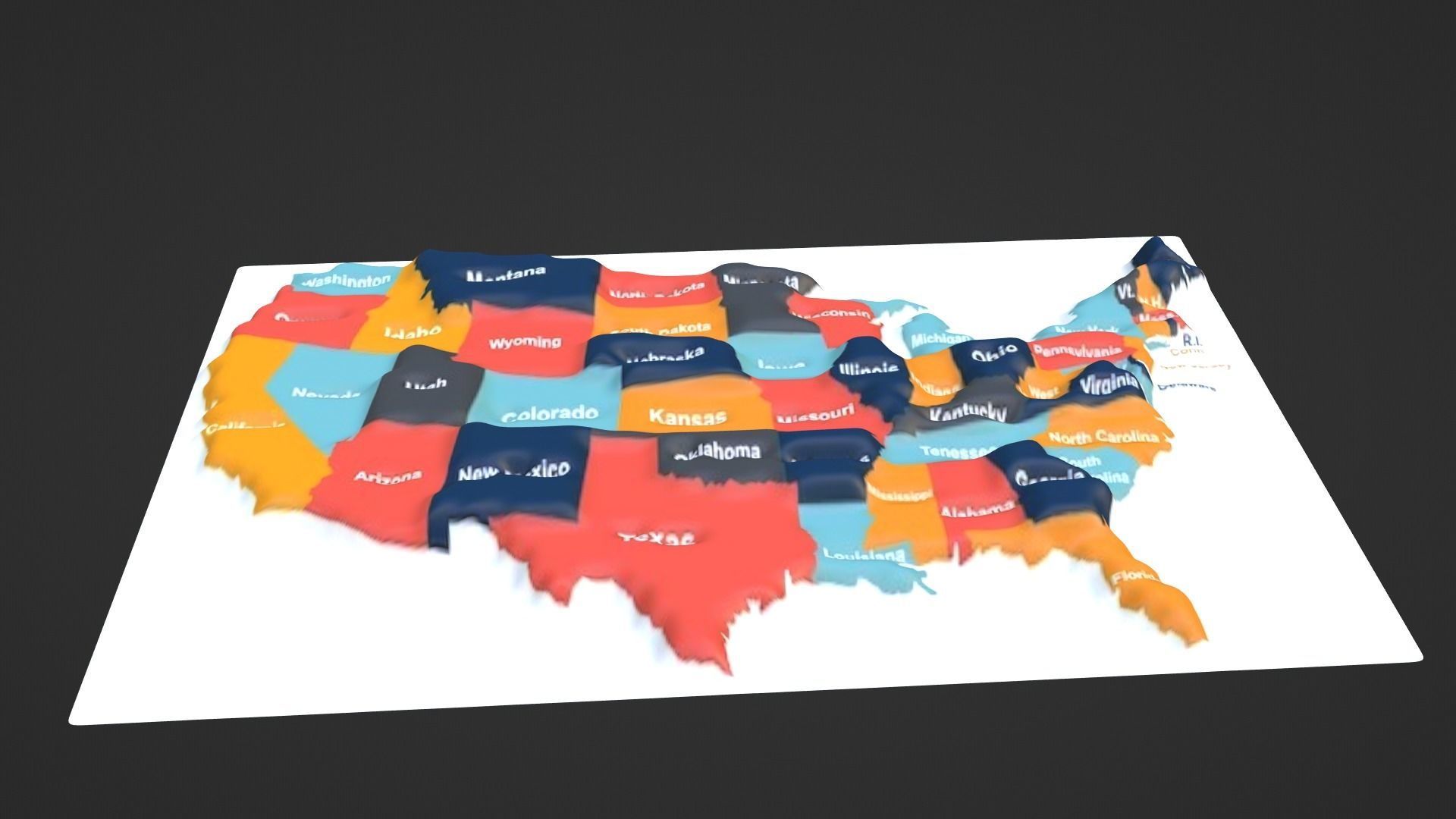 3D model Usa Map Topography VR / AR / low-poly | CGTrader