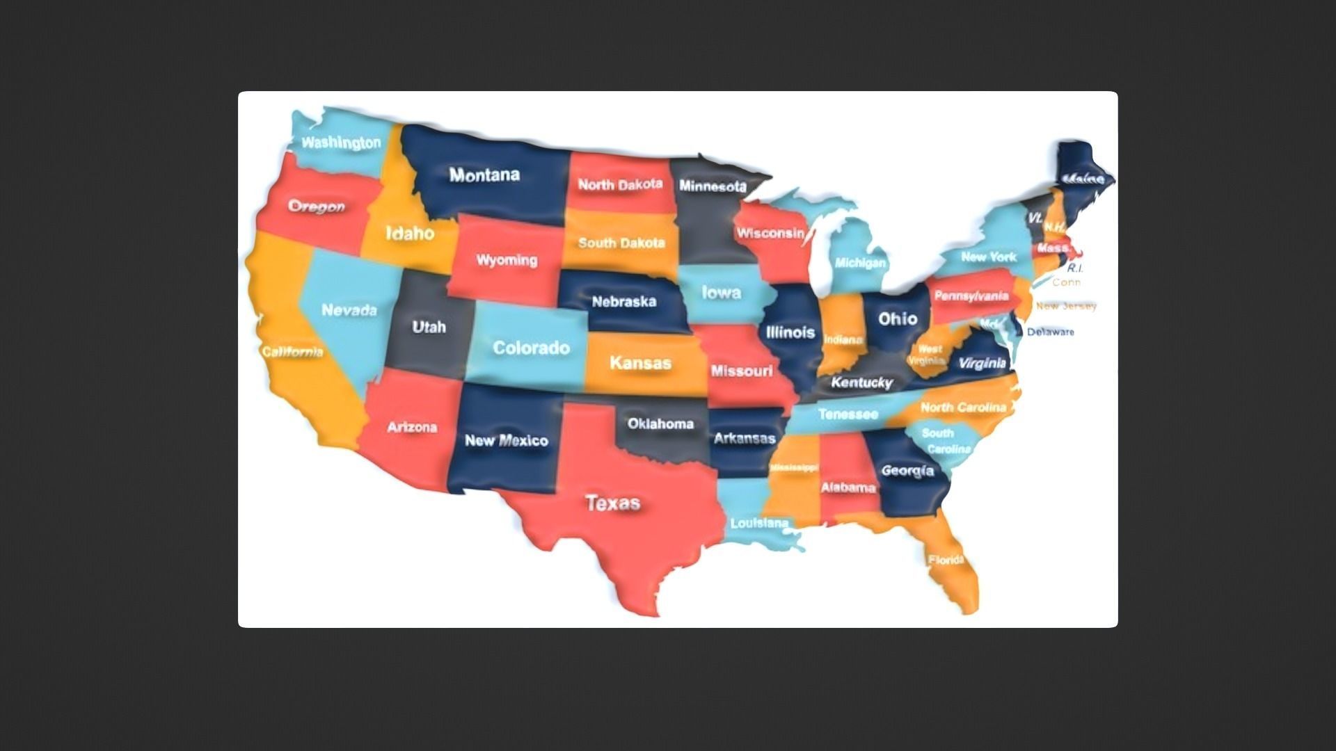 3D model Usa Map Topography VR / AR / low-poly | CGTrader