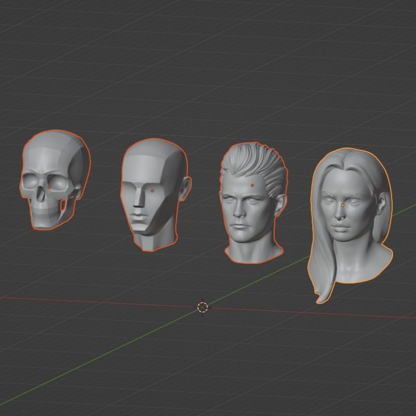 High poly collection of heads 3D model | CGTrader