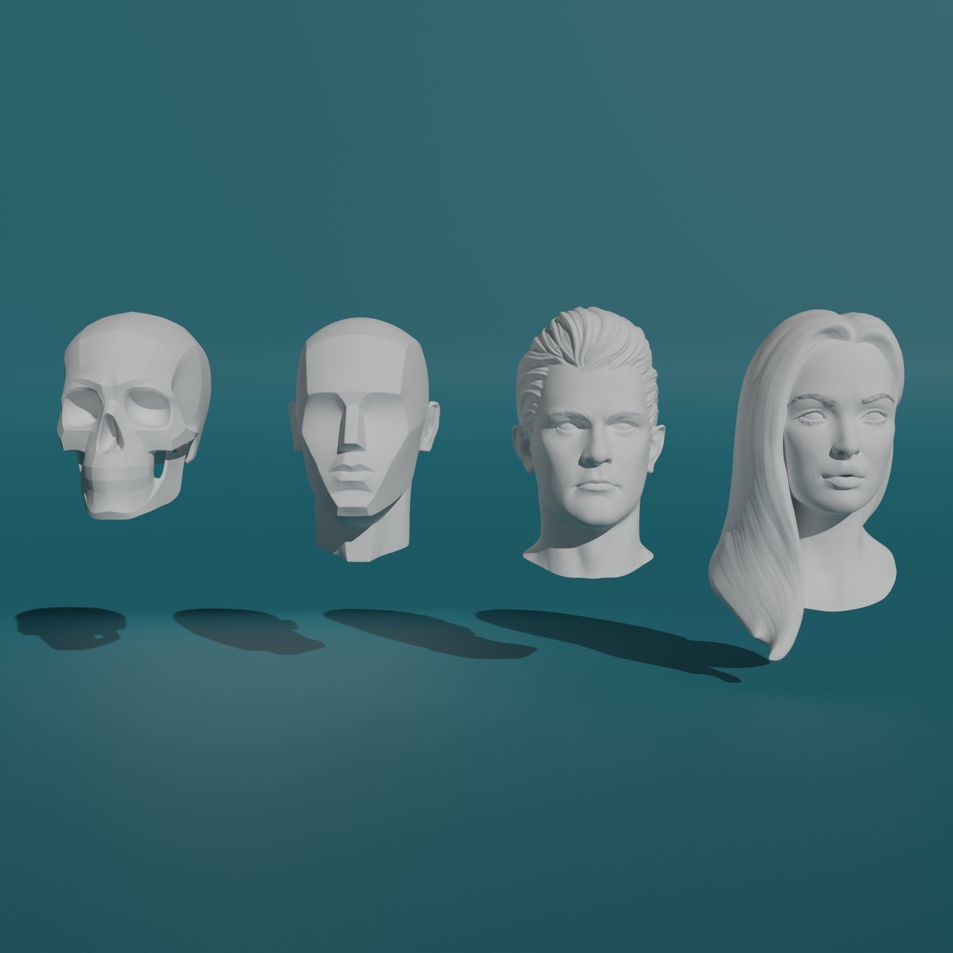 High poly collection of heads 3D model | CGTrader