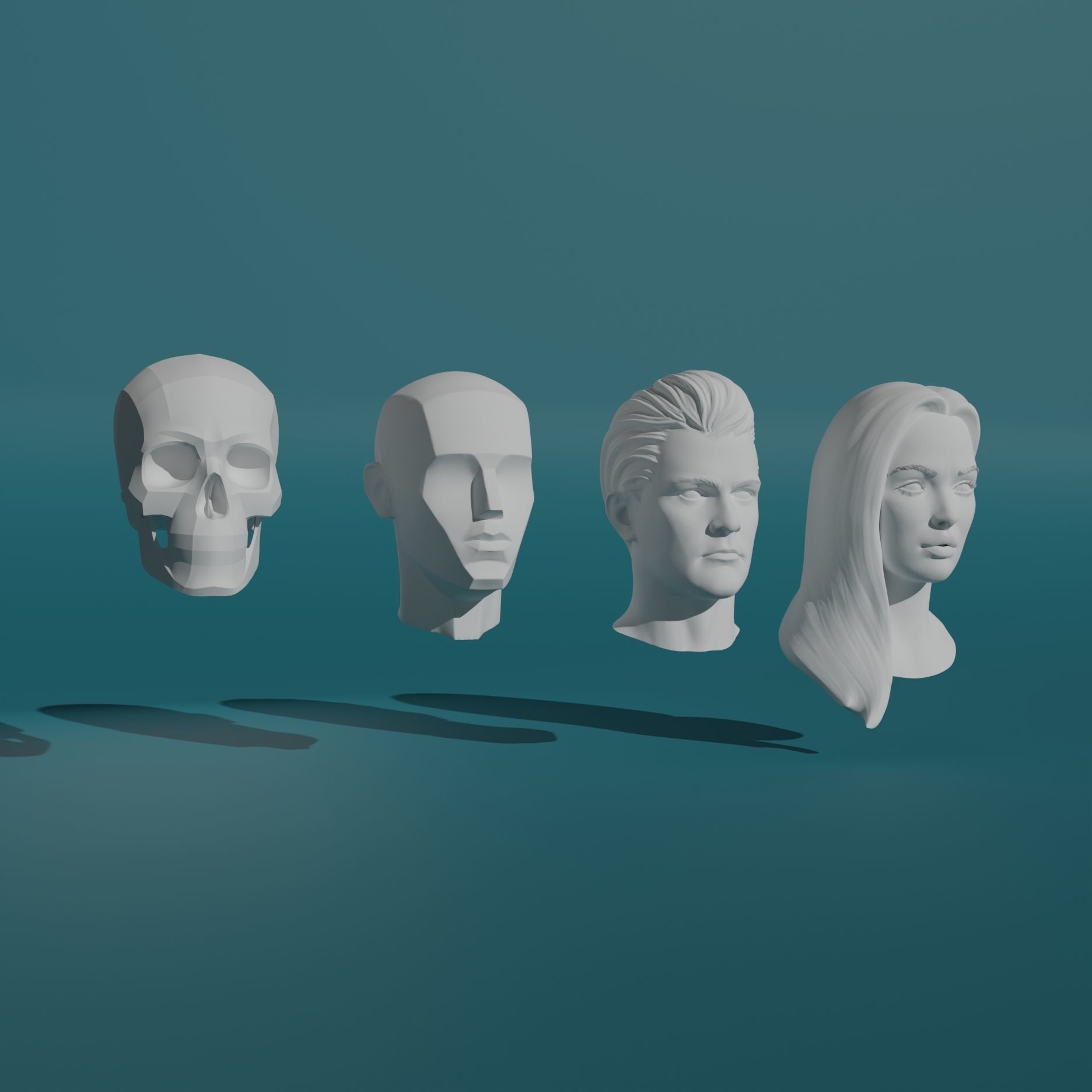 High poly collection of heads 3D model | CGTrader