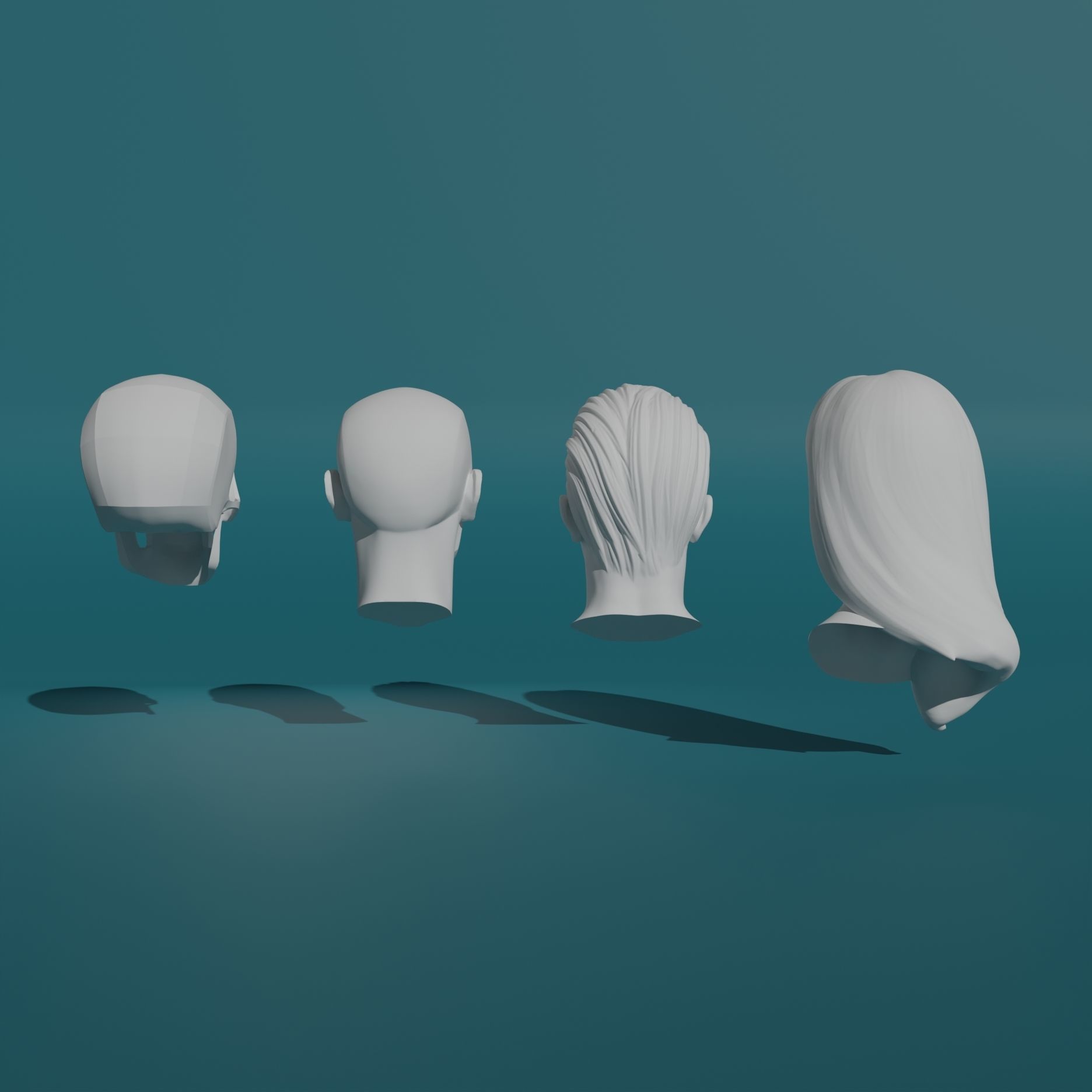 High poly collection of heads 3D model | CGTrader