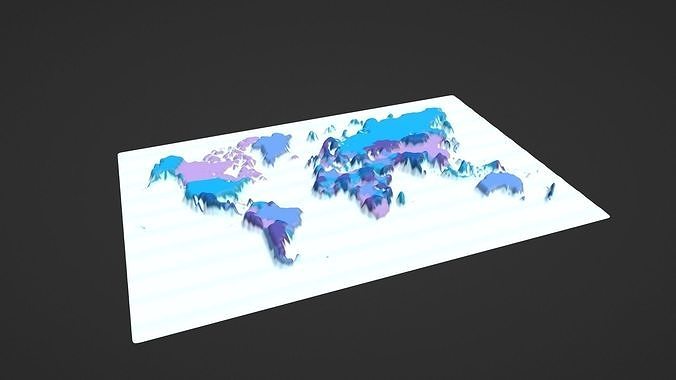 3D model World Map Topography VR / AR / low-poly | CGTrader