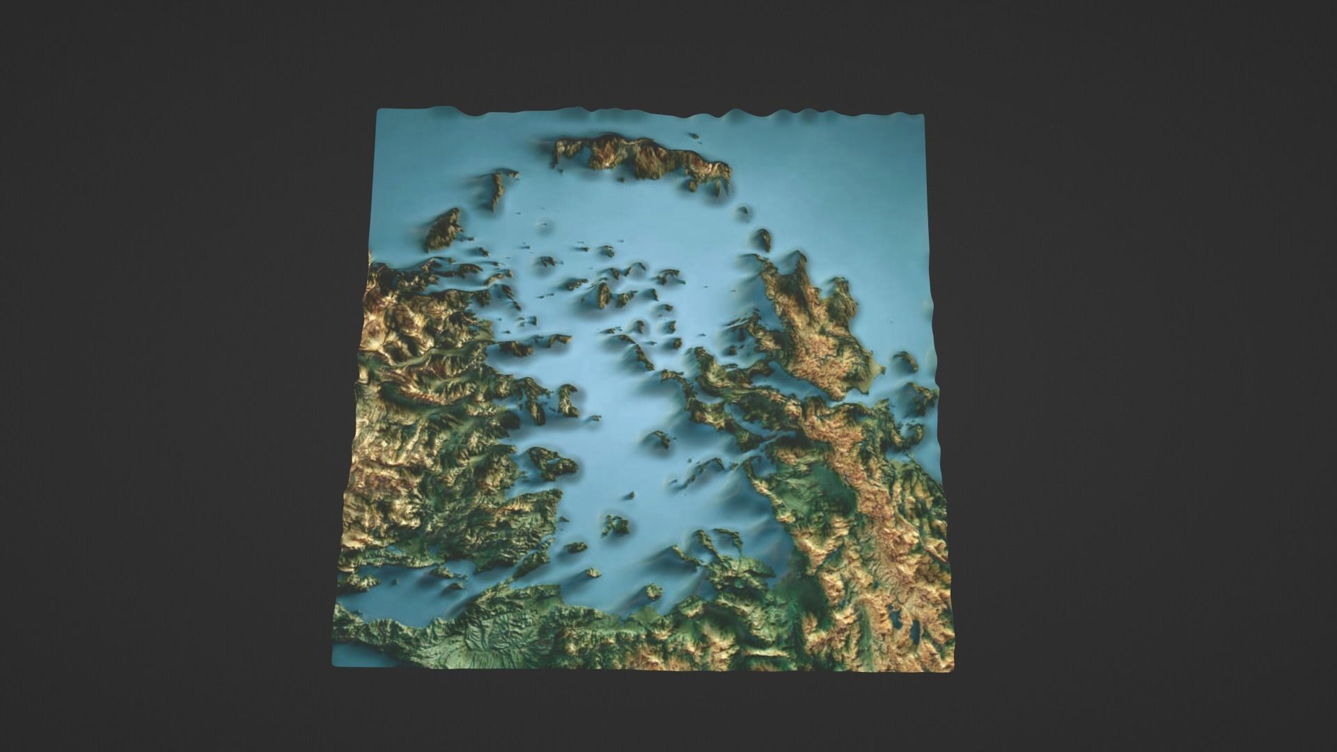 3D model Aegean Sea Map Topography VR / AR / low-poly | CGTrader