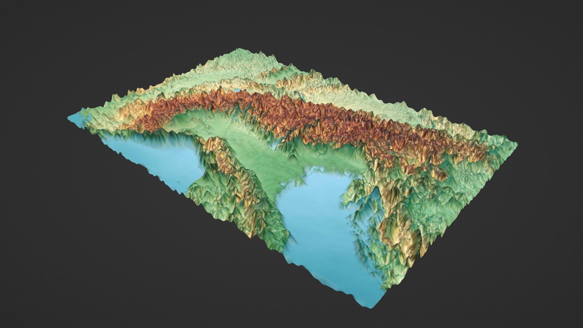 3D model Alps Mountain Map Topography VR / AR / low-poly | CGTrader