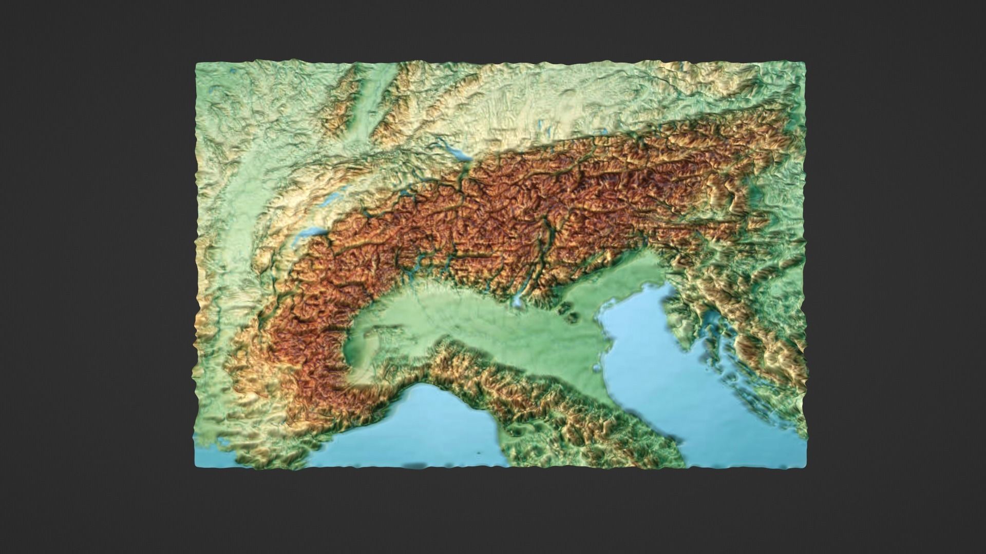 3D model Alps Mountain Map Topography VR / AR / low-poly | CGTrader