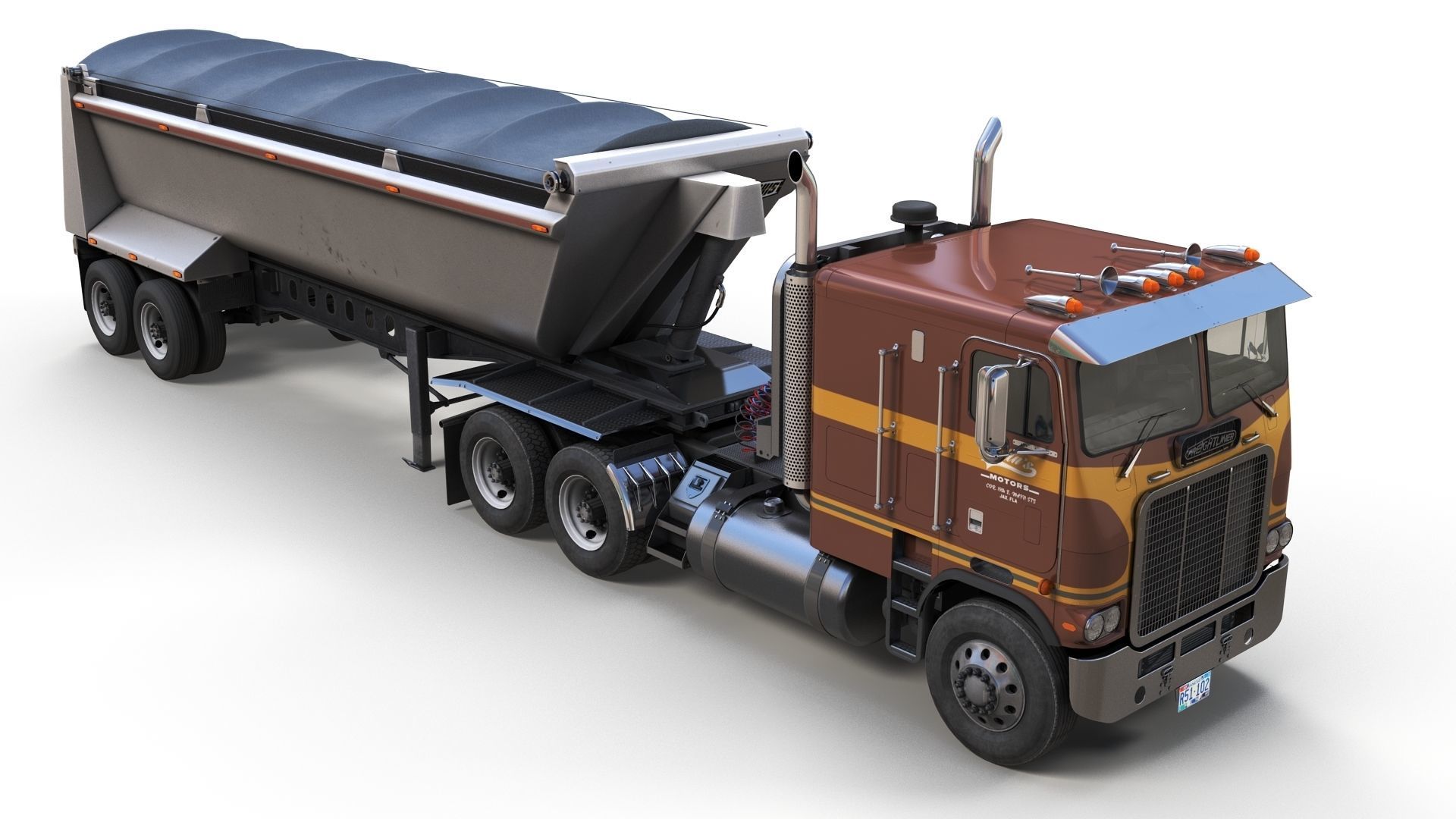 3D model Freightliner Powerliner dump trailer VR / AR / low-poly | CGTrader