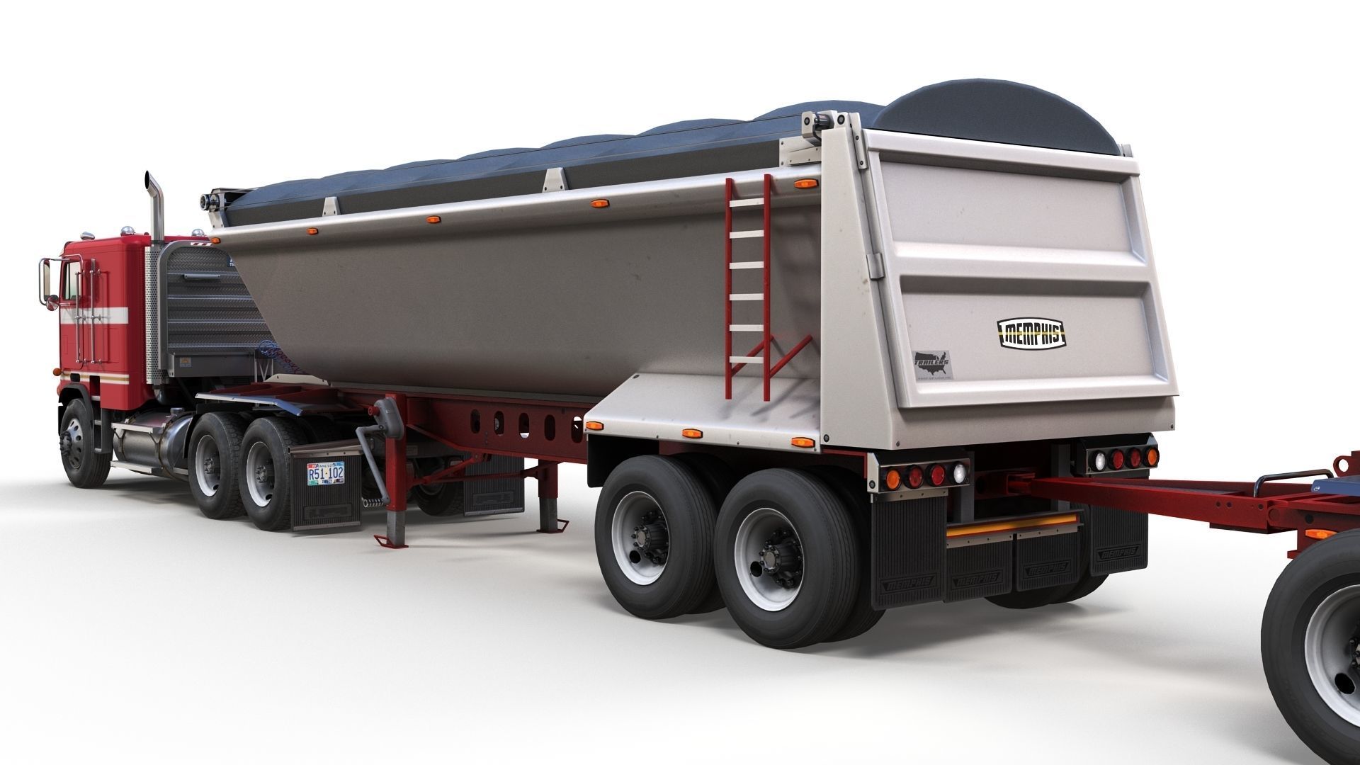 3D model Freightliner Powerliner dump trailer VR / AR / low-poly | CGTrader