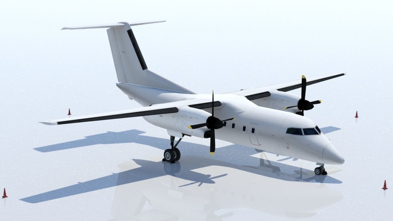 3D model De Havilland Canada DHC-8 Dash 8 Static Low Poly Blank VR / AR ...