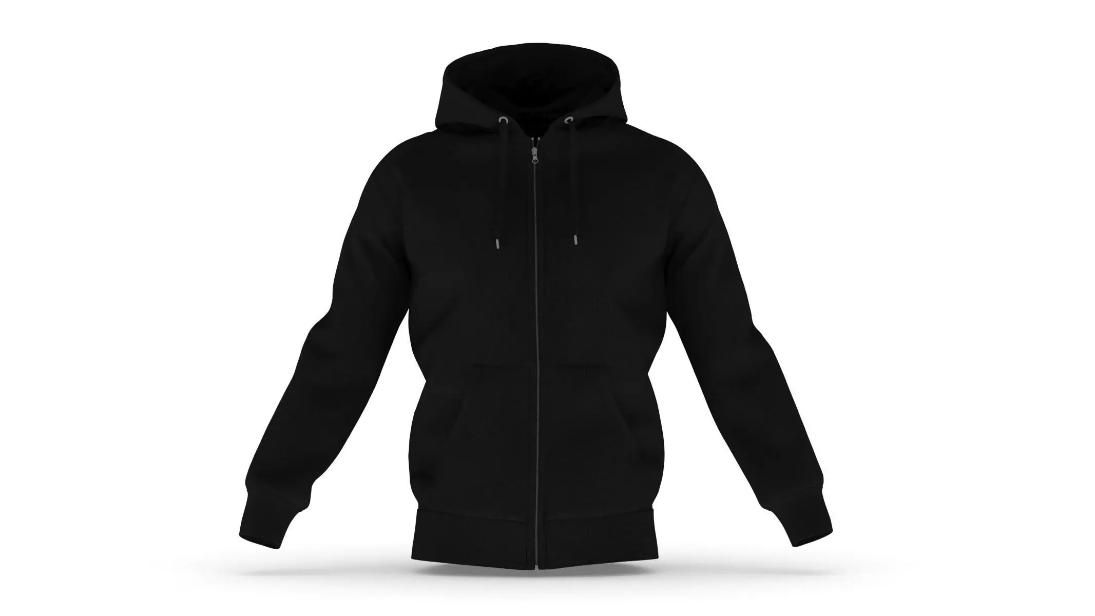 3D model Hoodie Zip Generic Black VR / AR / low-poly | CGTrader