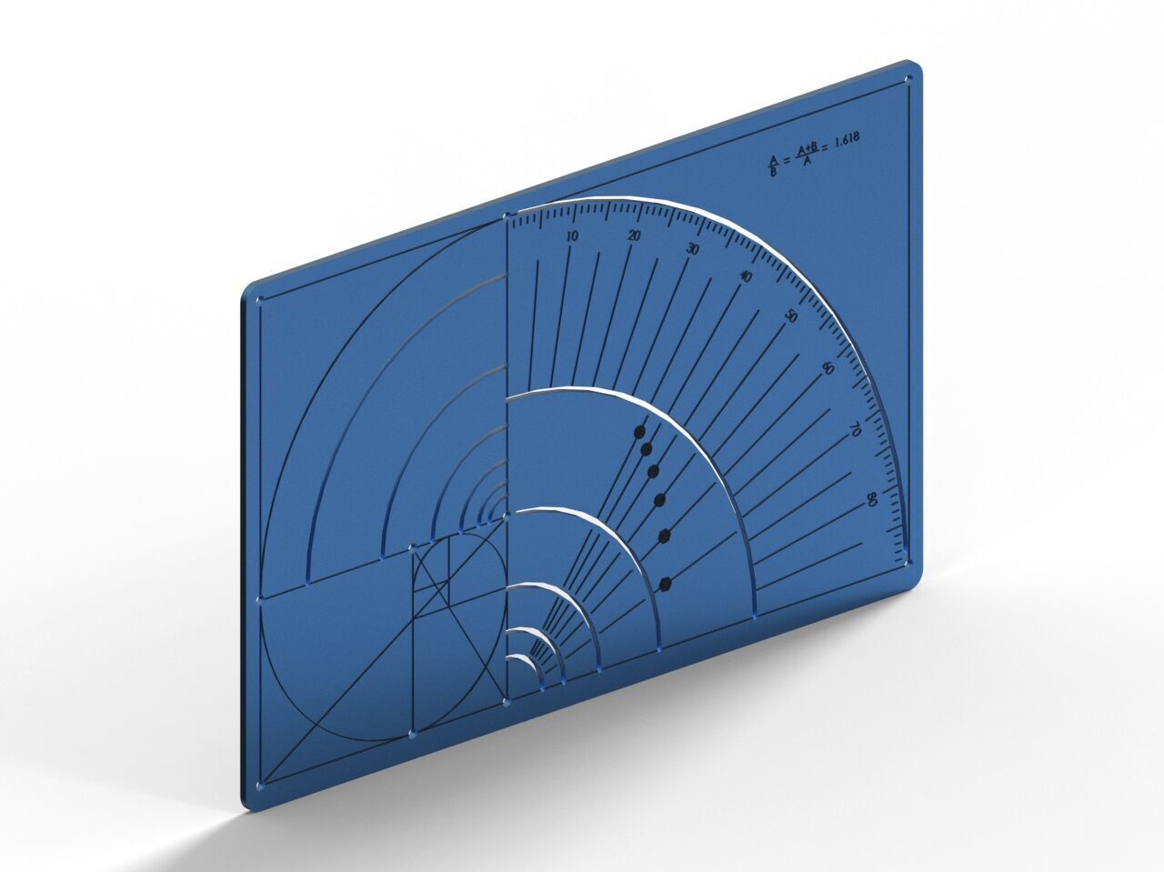 Golden Ratio ruler Fibonacci 3D model 3D printable | CGTrader