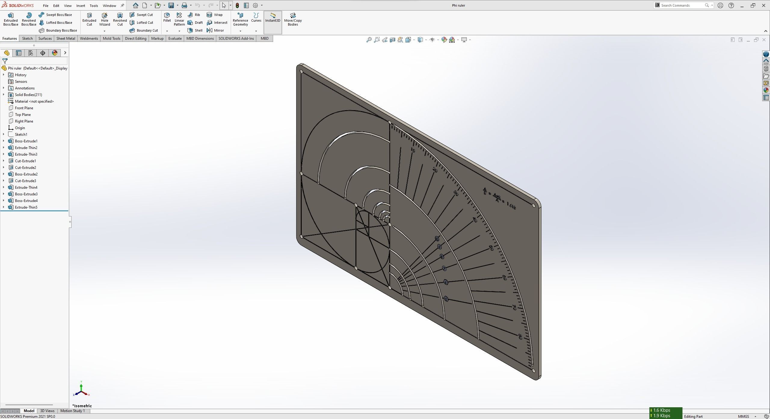 Golden Ratio ruler Fibonacci 3D model 3D printable | CGTrader