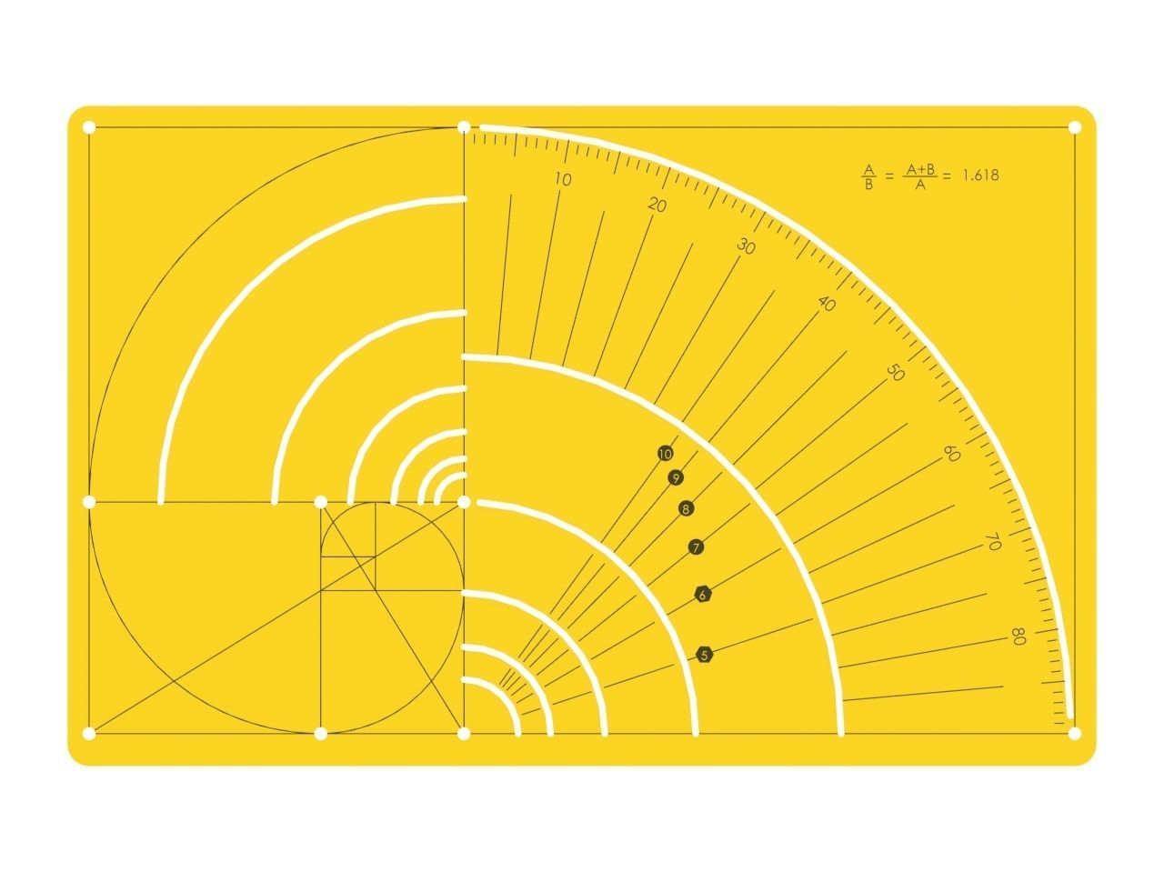Golden Ratio ruler Fibonacci 3D model 3D printable | CGTrader