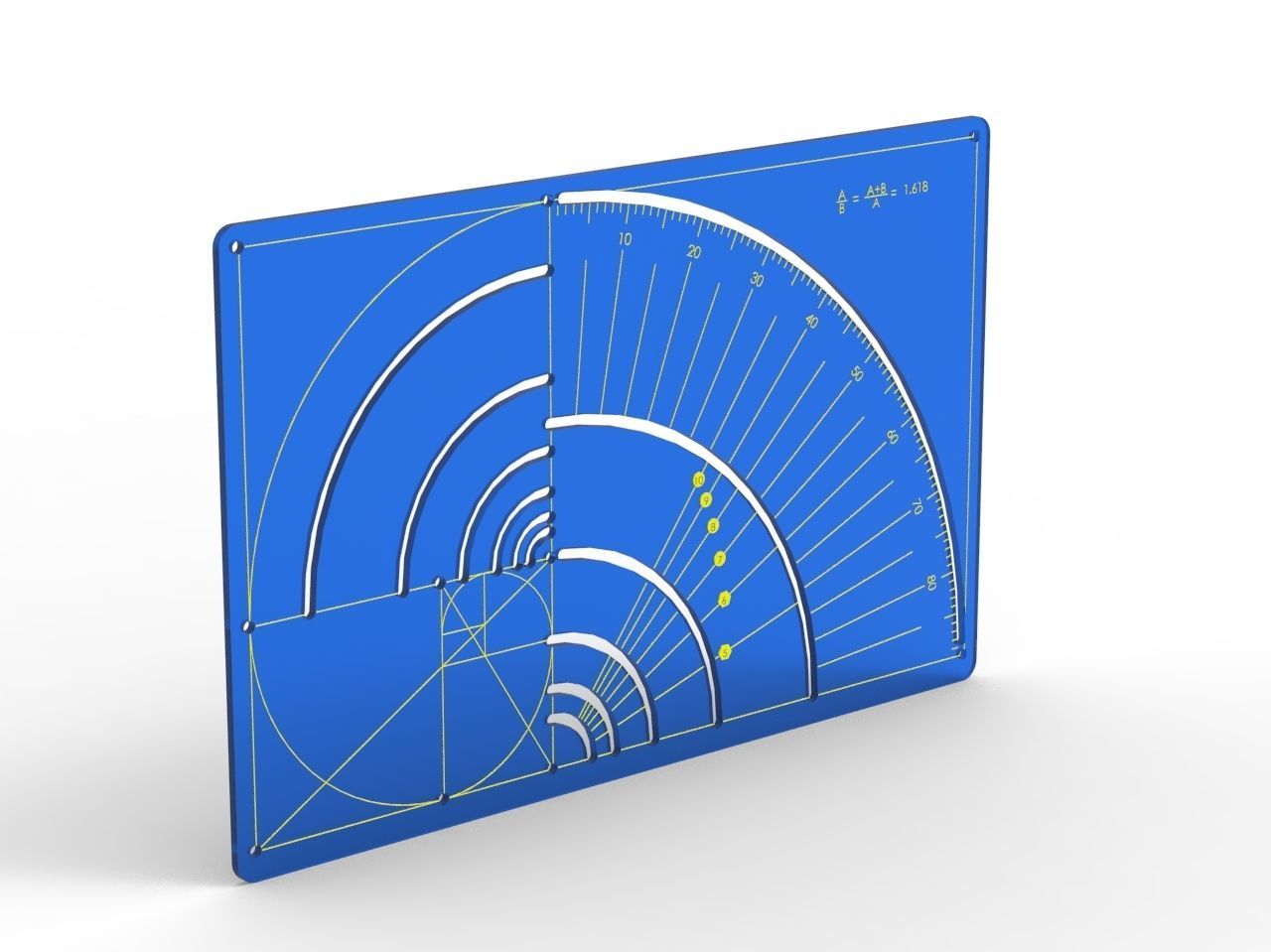 Golden Ratio ruler Fibonacci 3D model 3D printable | CGTrader
