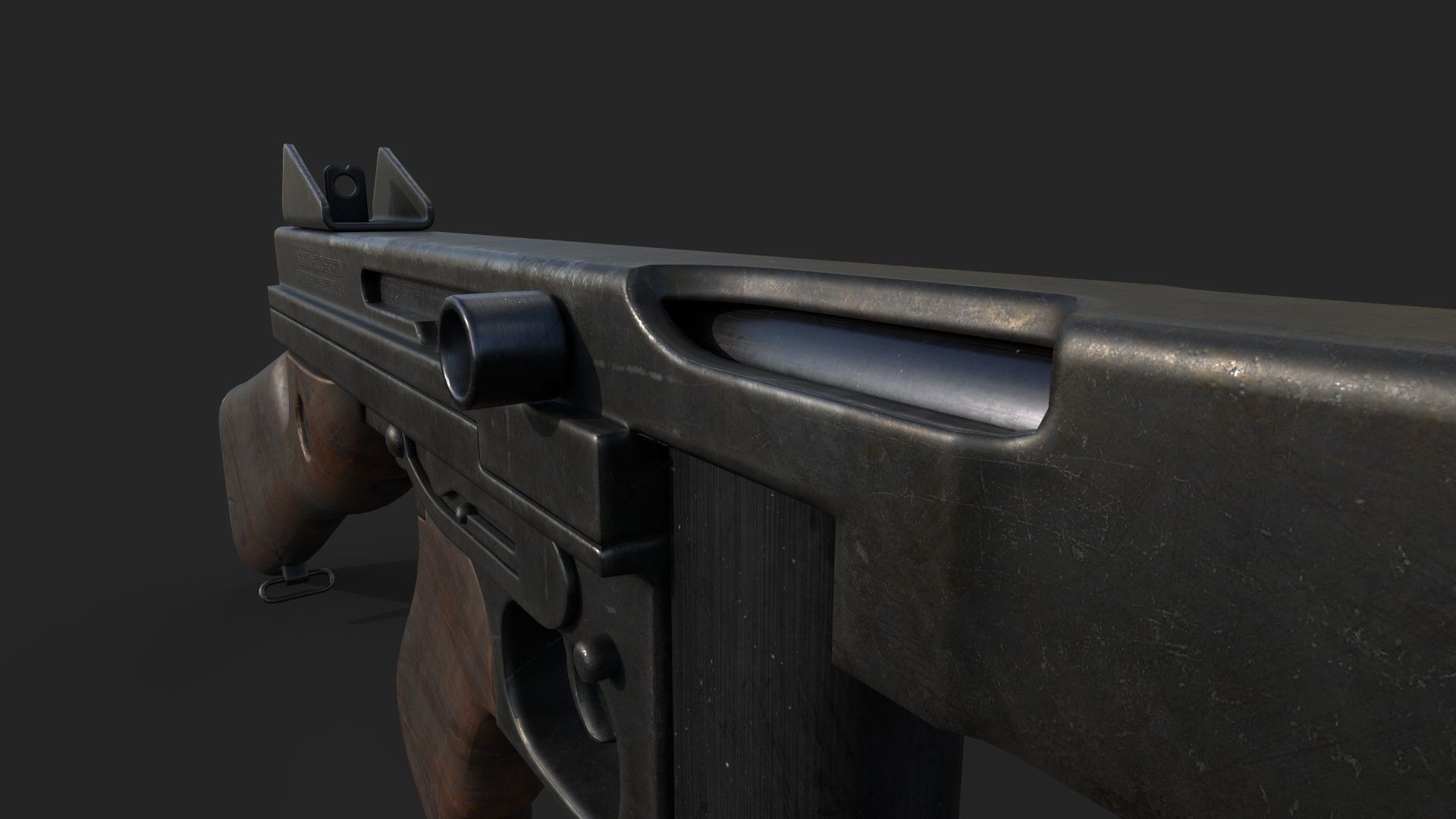 3D model M1A1 Thompson SMG VR / AR / low-poly | CGTrader