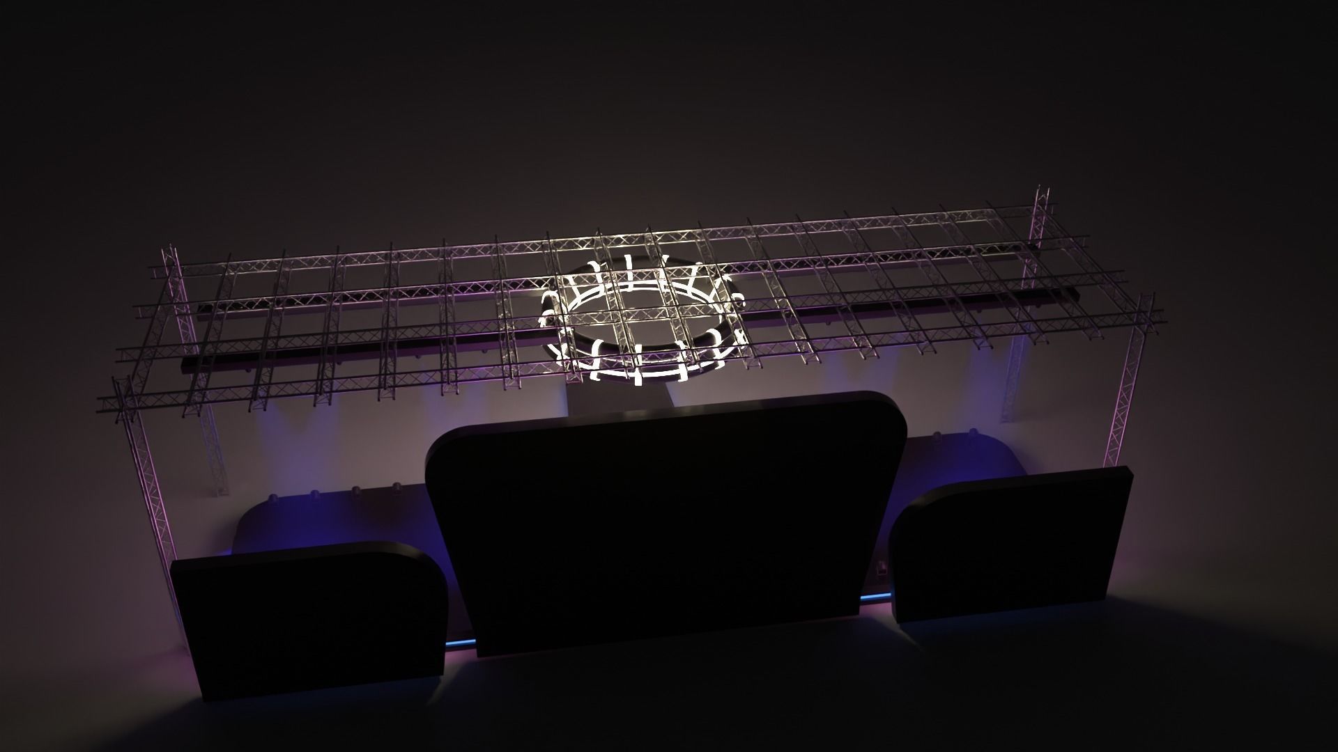 Entertainment and Corporate Event Stage with Colorful Light 3D model ...