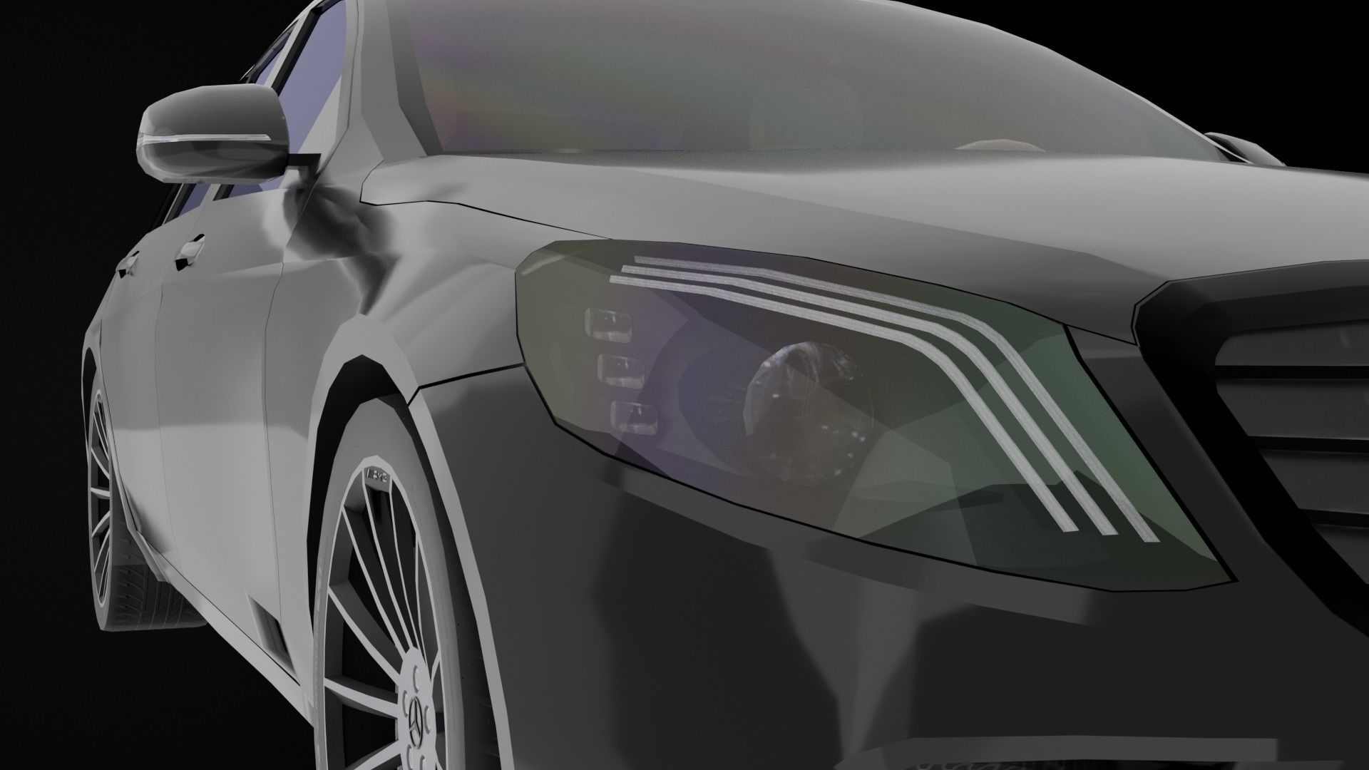 Mercedes-Benz S class free VR / AR / low-poly 3D model animated rigged ...