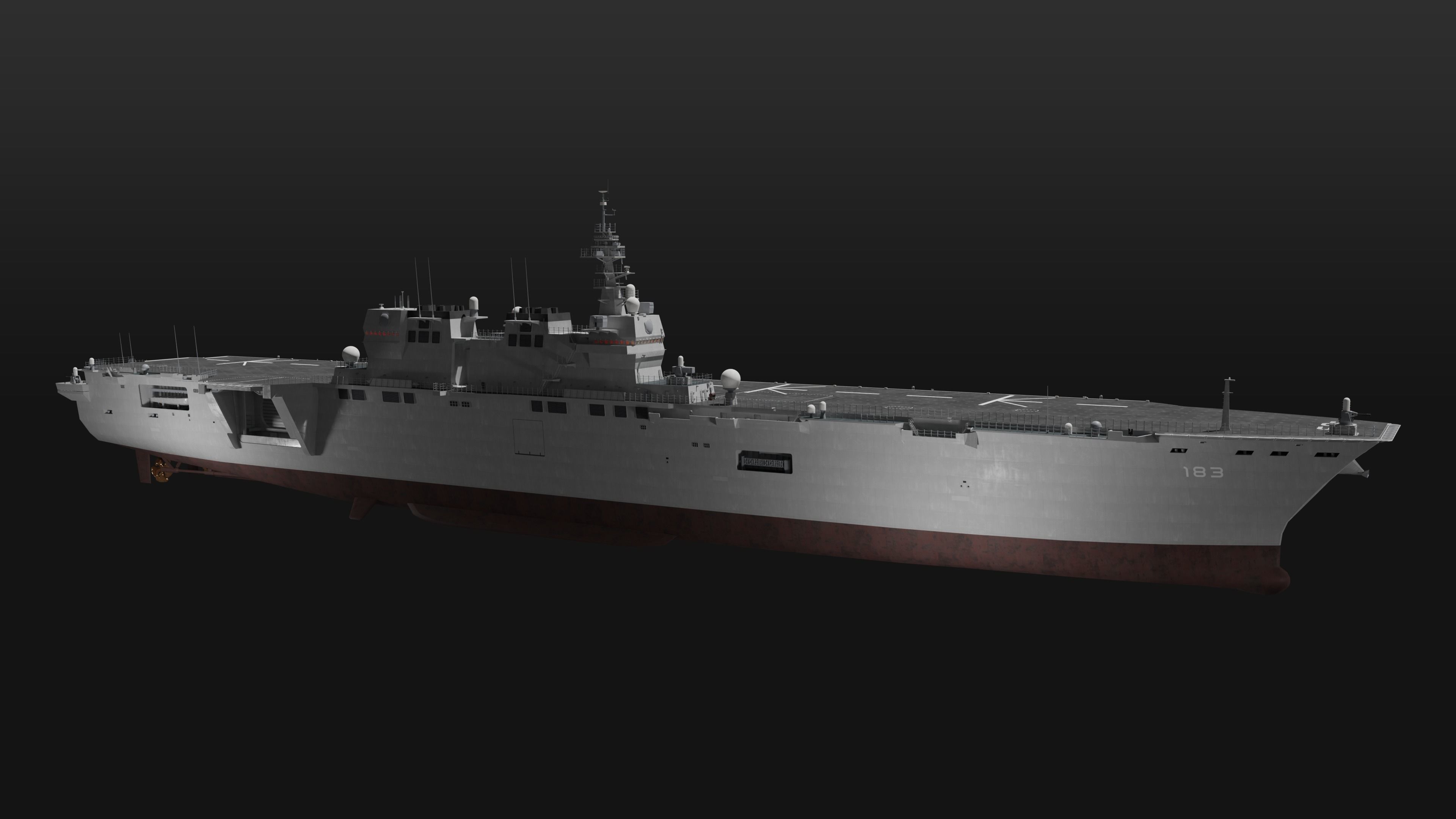 JMSDF Izumo class helicopter carrier model 3D model | CGTrader
