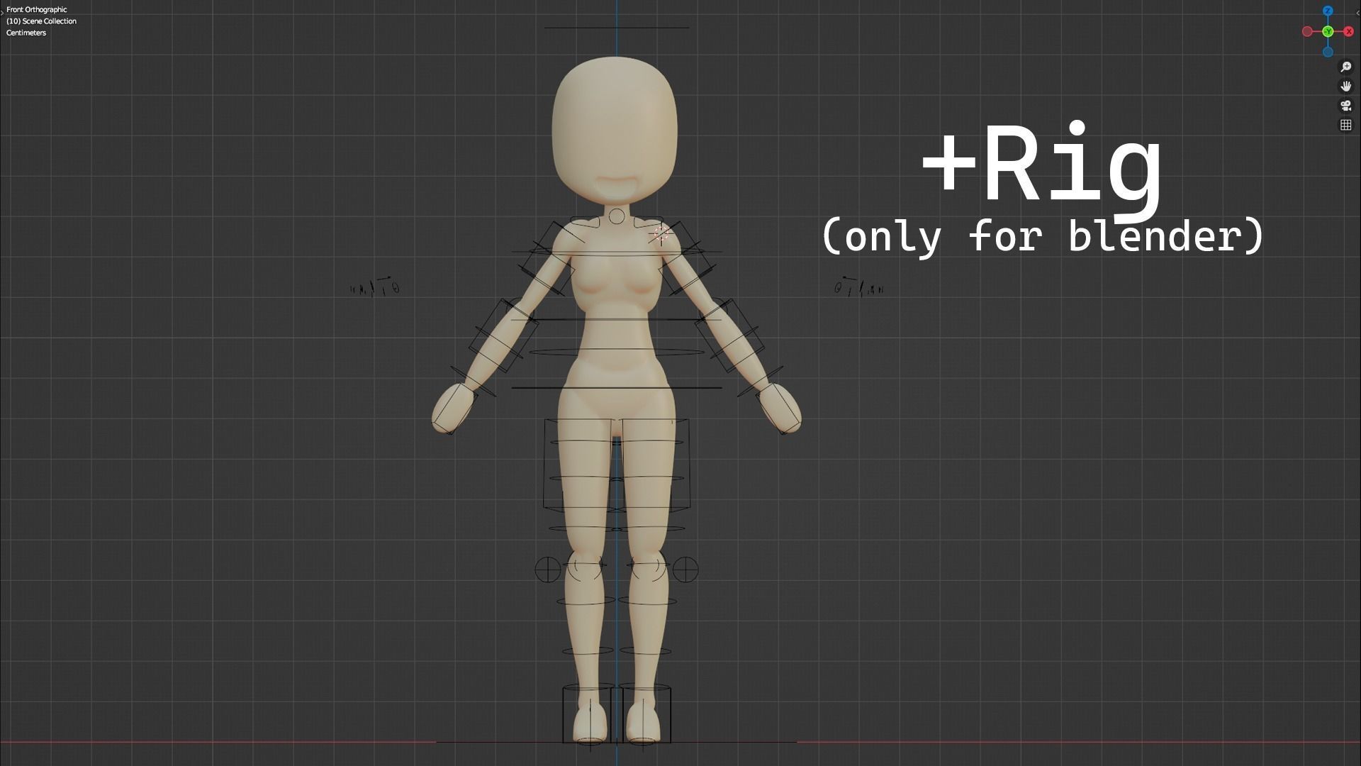 stylized female character base mesh free VR / AR / low-poly 3D model ...