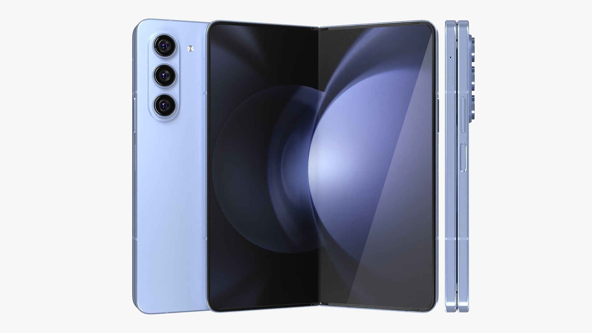 Samsung Galaxy Z Fold 5 Blue 3D model rigged | CGTrader