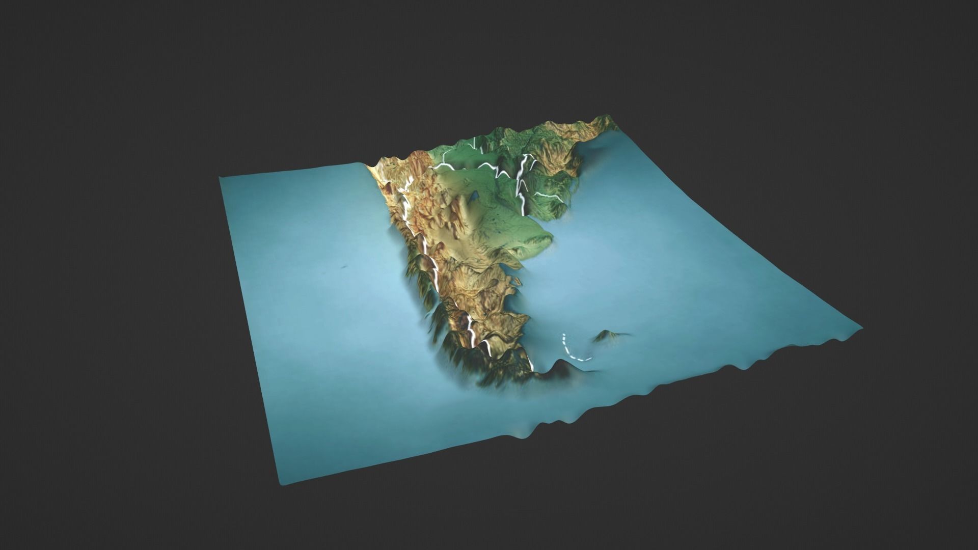 3D model Argentina Map Topography VR / AR / low-poly | CGTrader