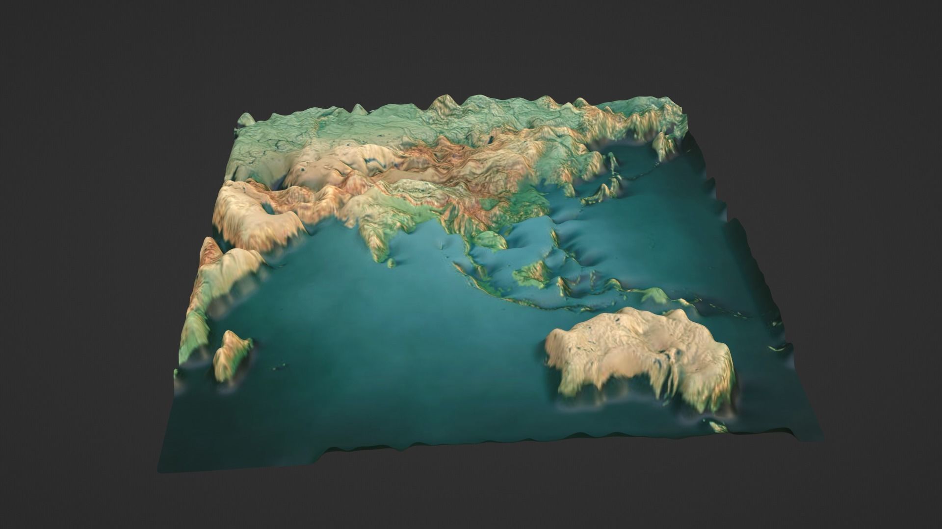 3D model Asia Australia Map Topography VR / AR / low-poly | CGTrader