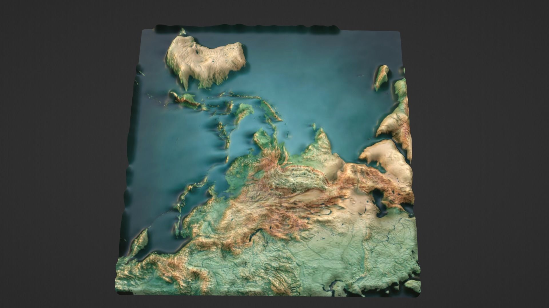3D model Asia Australia Map Topography VR / AR / low-poly | CGTrader