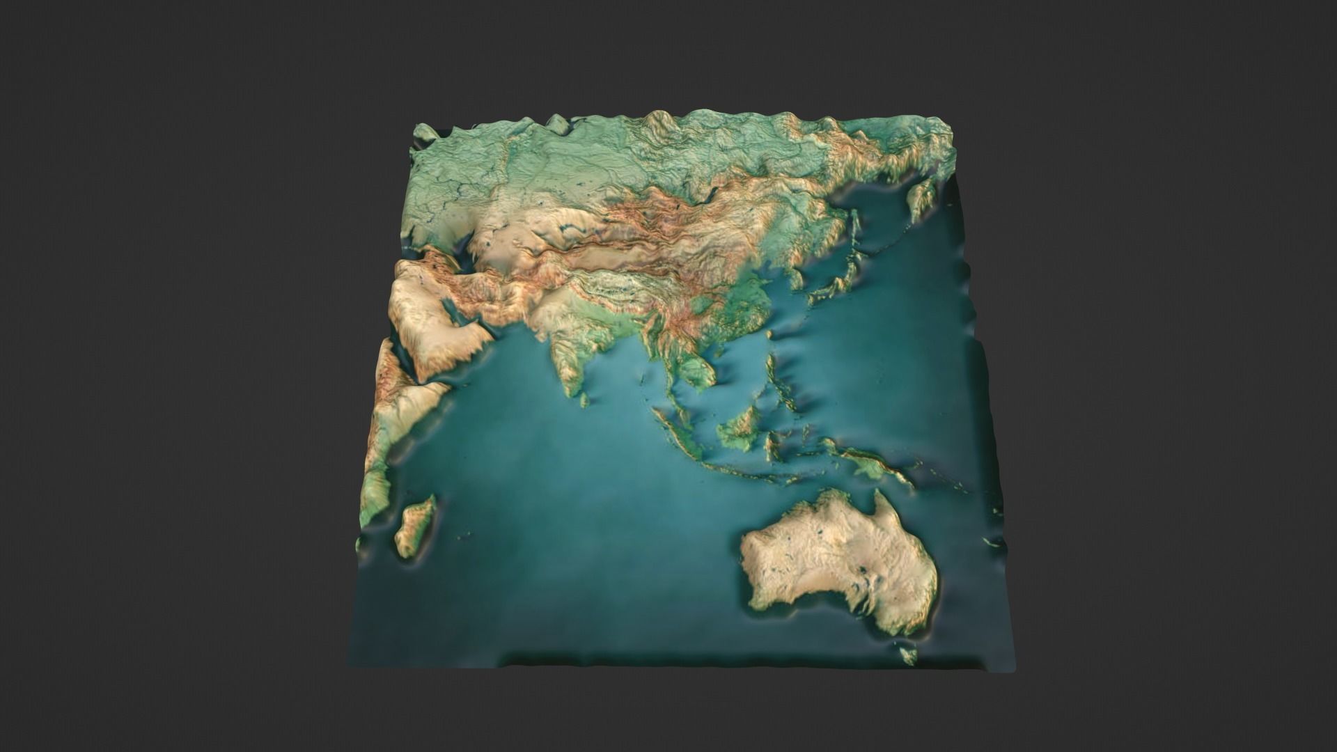 3D model Asia Australia Map Topography VR / AR / low-poly | CGTrader