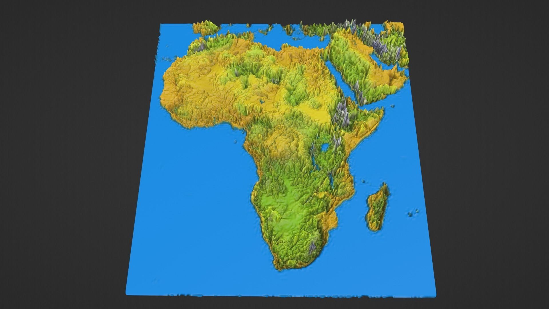 3D model Africa and Middle East Map Topography VR / AR / low-poly ...