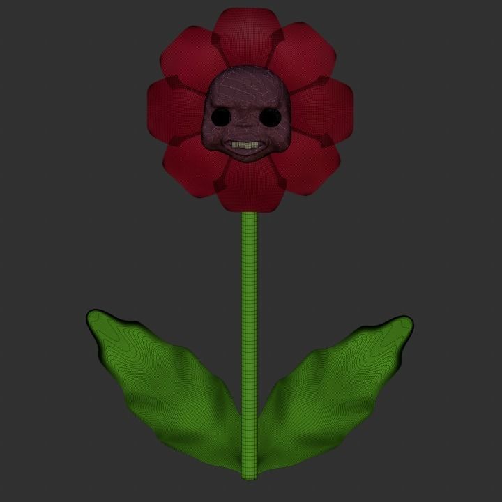 Flower with a Teletubby Face free 3D model | CGTrader
