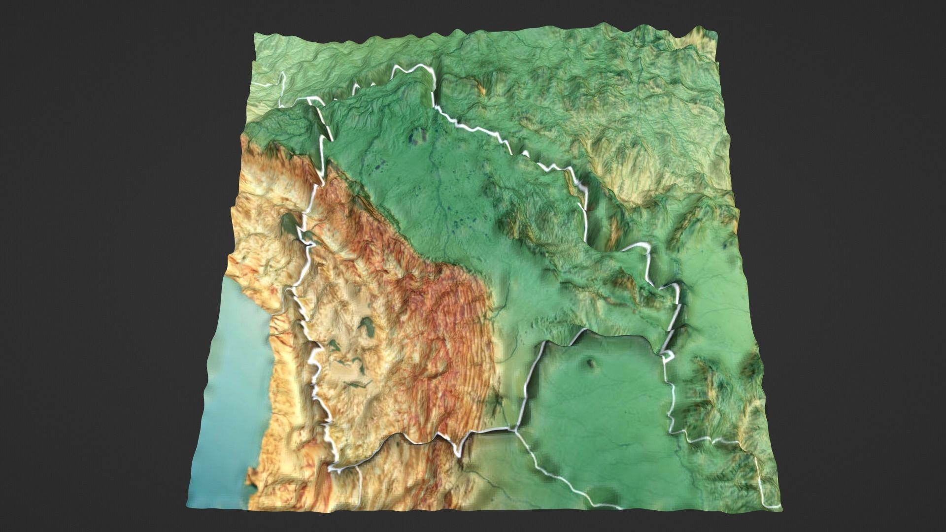 3D model Bolivia Map Topography VR / AR / low-poly | CGTrader