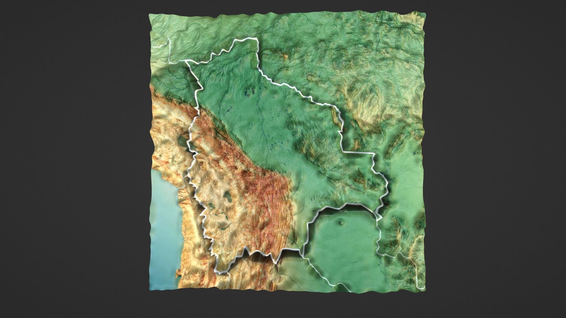 3D model Bolivia Map Topography VR / AR / low-poly | CGTrader