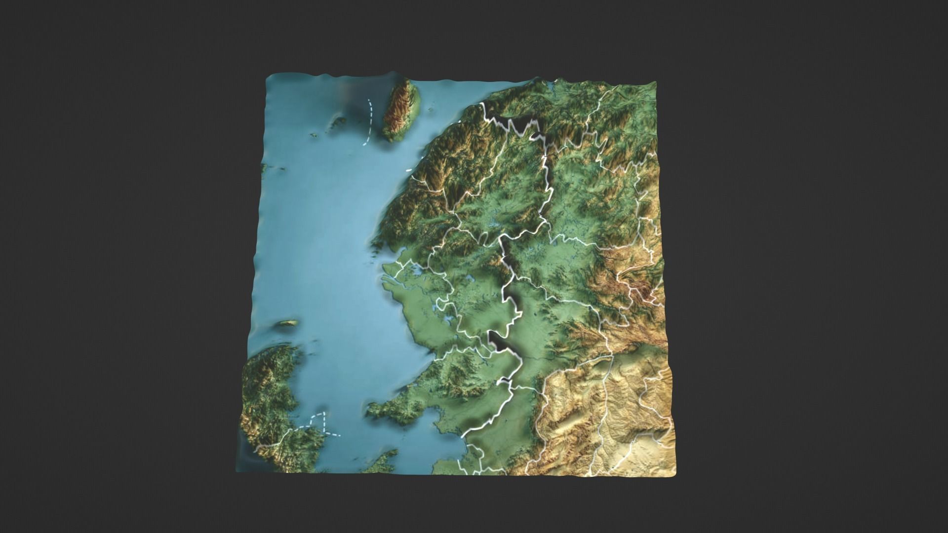 3D model East China Map Topography VR / AR / low-poly | CGTrader