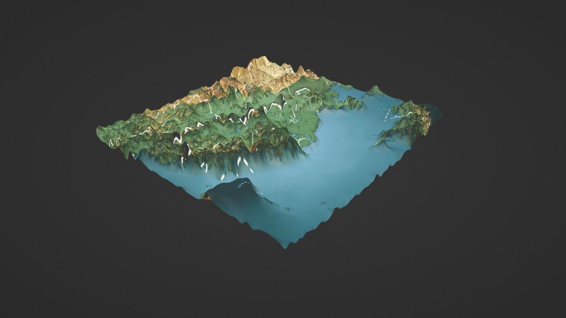 3D model East China Map Topography VR / AR / low-poly | CGTrader