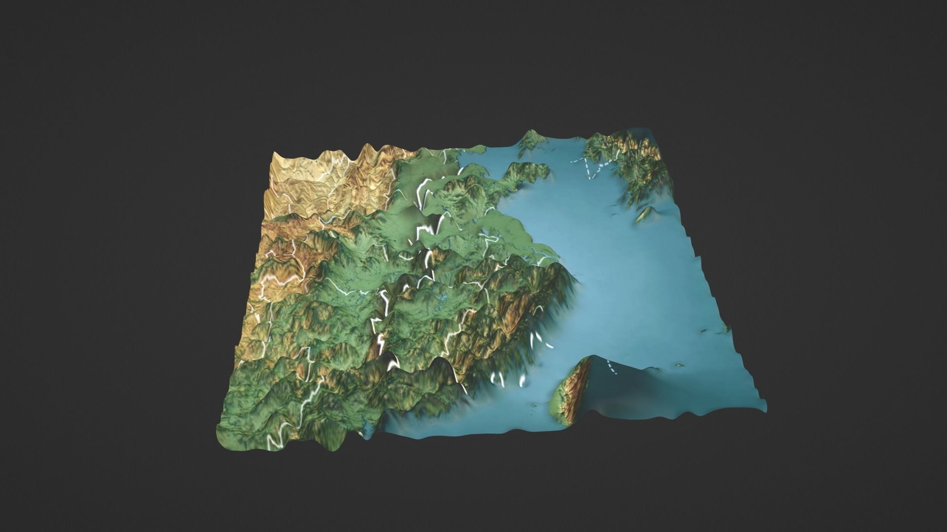3D model East China Map Topography VR / AR / low-poly | CGTrader