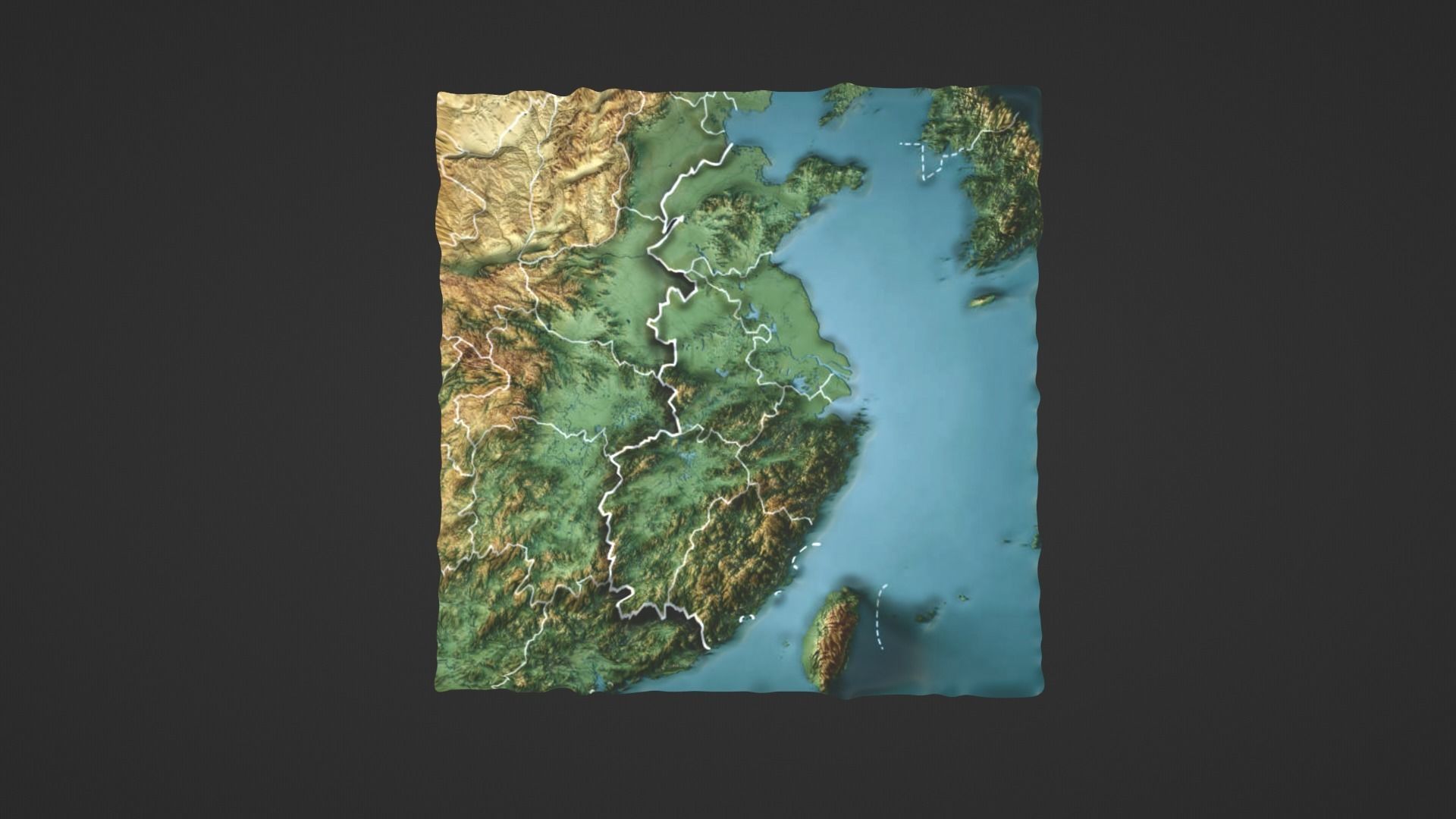 3D model East China Map Topography VR / AR / low-poly | CGTrader