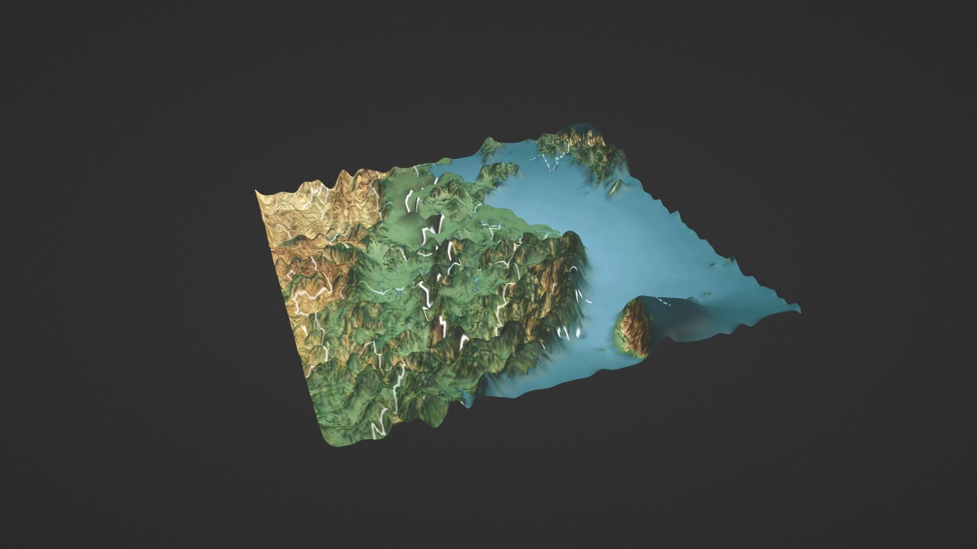 3D model East China Map Topography VR / AR / low-poly | CGTrader