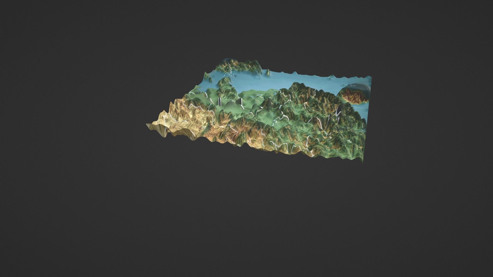 3D model East China Map Topography VR / AR / low-poly | CGTrader
