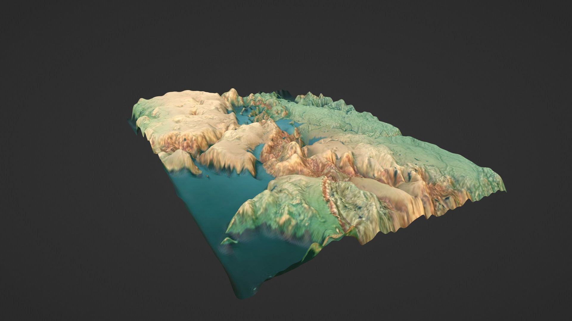 3D model Europe India Middle East Map Topography VR / AR / low-poly ...
