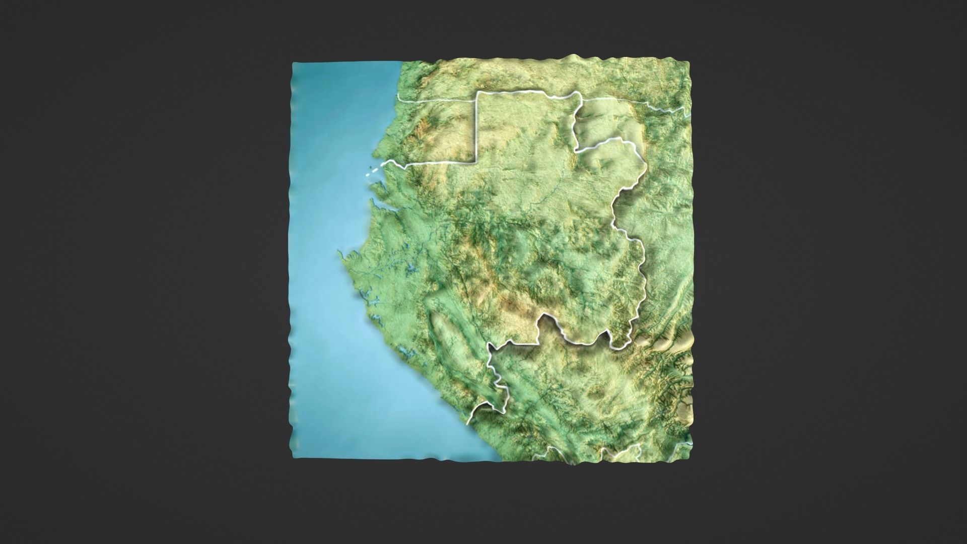 3D model Gabon Map Topography VR / AR / low-poly | CGTrader