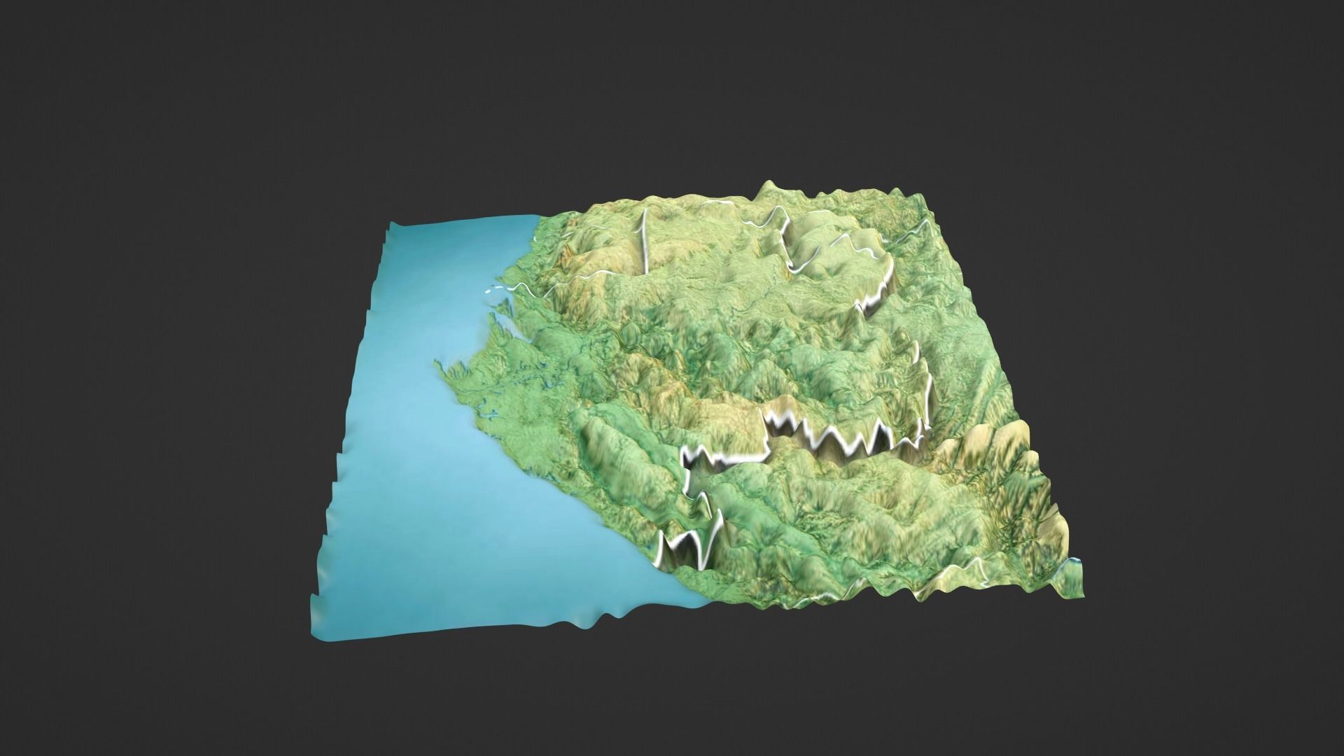 3D model Gabon Map Topography VR / AR / low-poly | CGTrader