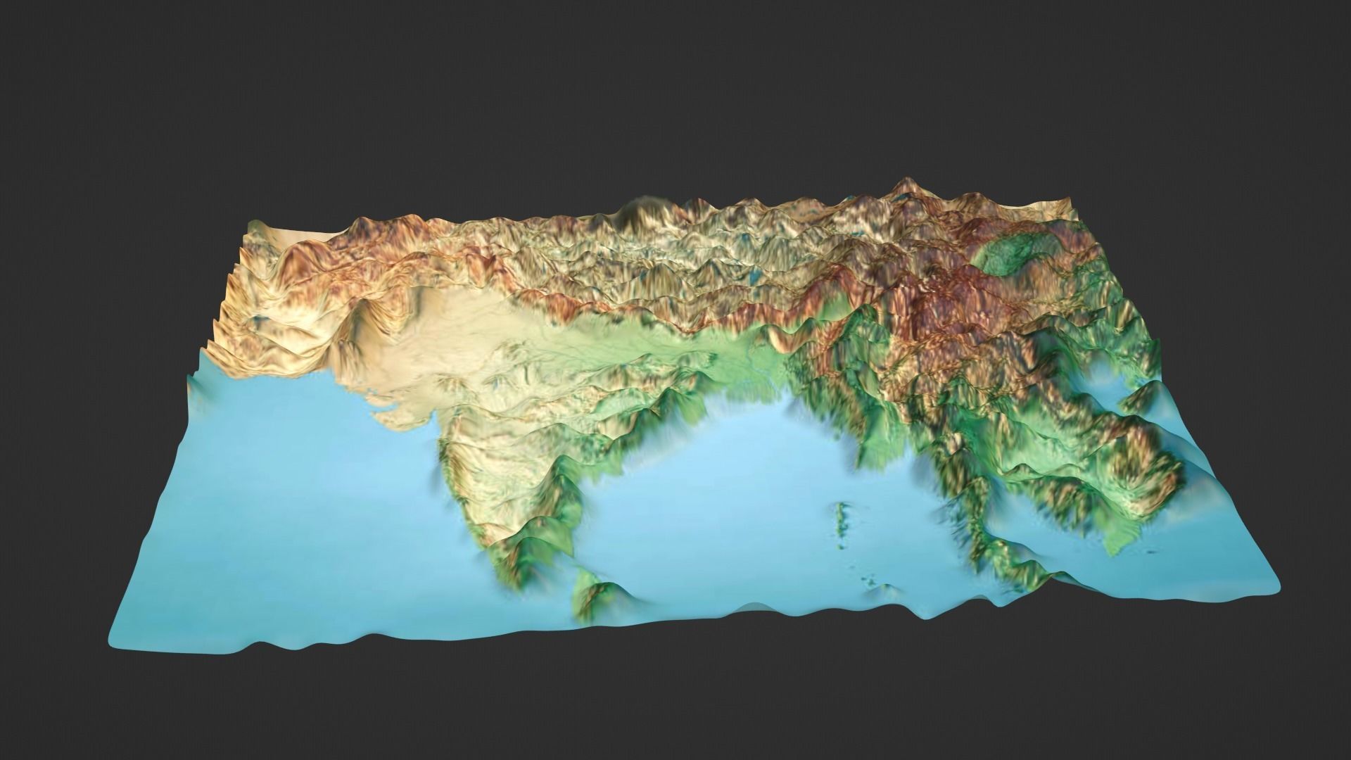 3D model India Map Topography VR / AR / low-poly | CGTrader