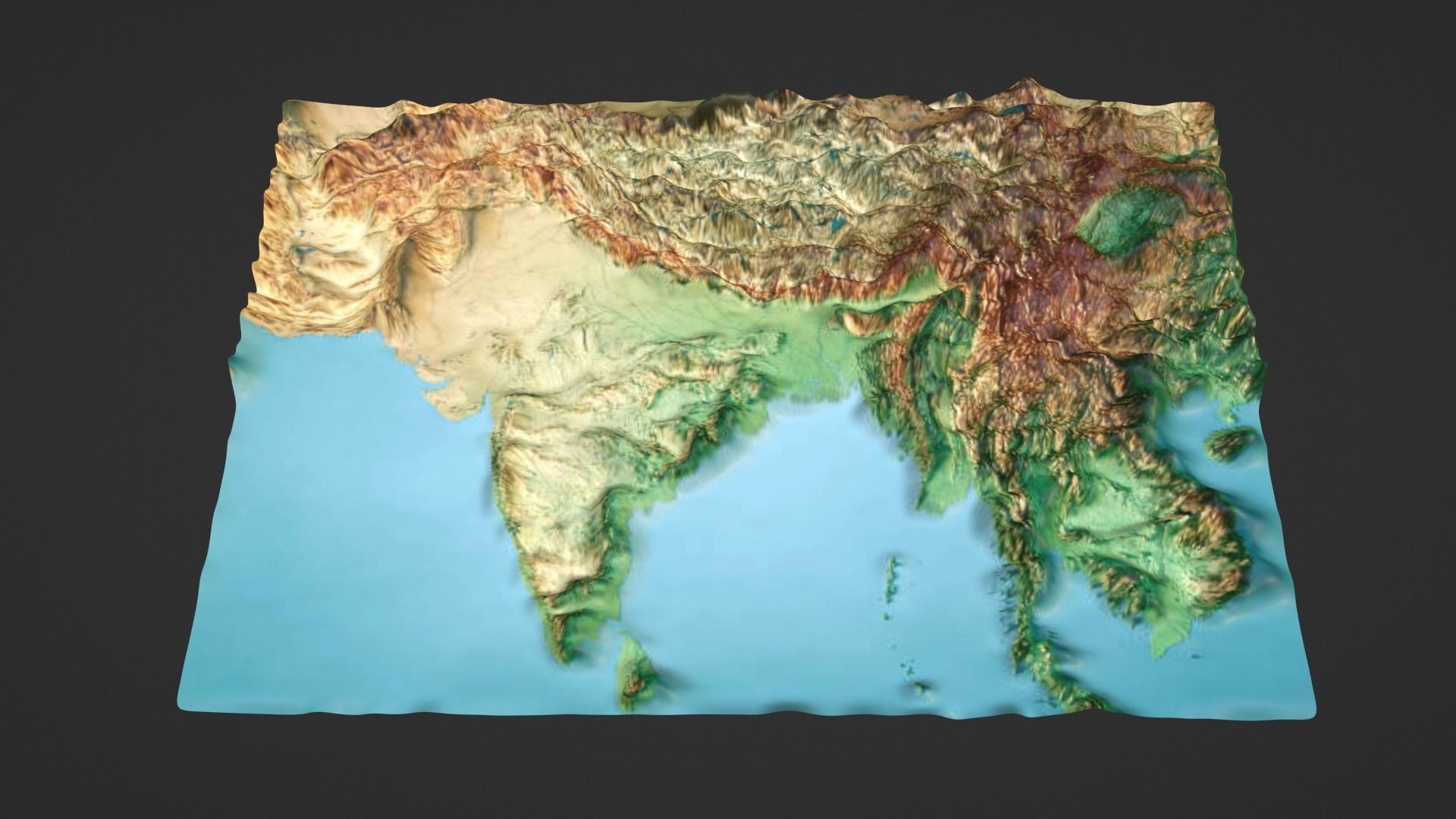 3D model India Map Topography VR / AR / low-poly | CGTrader