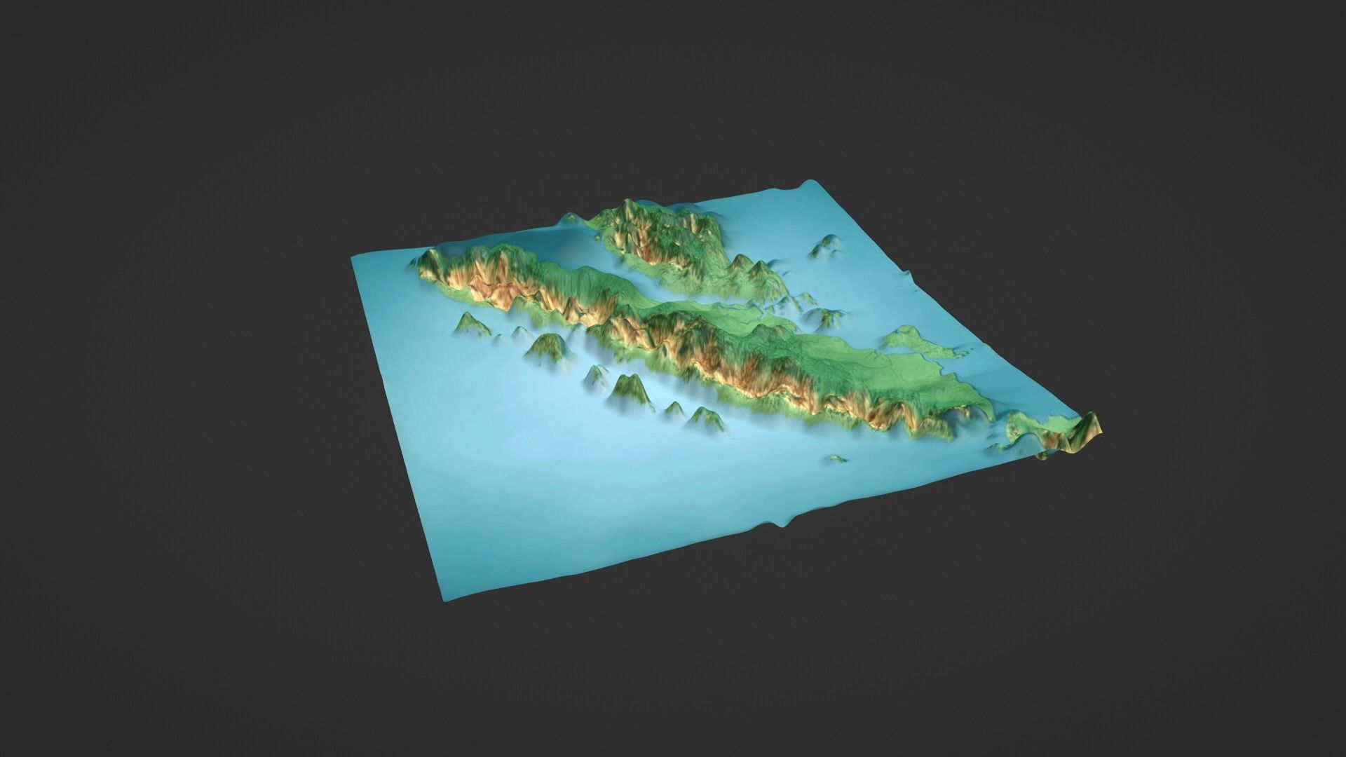 3D model Sumatra Map Topography VR / AR / low-poly | CGTrader